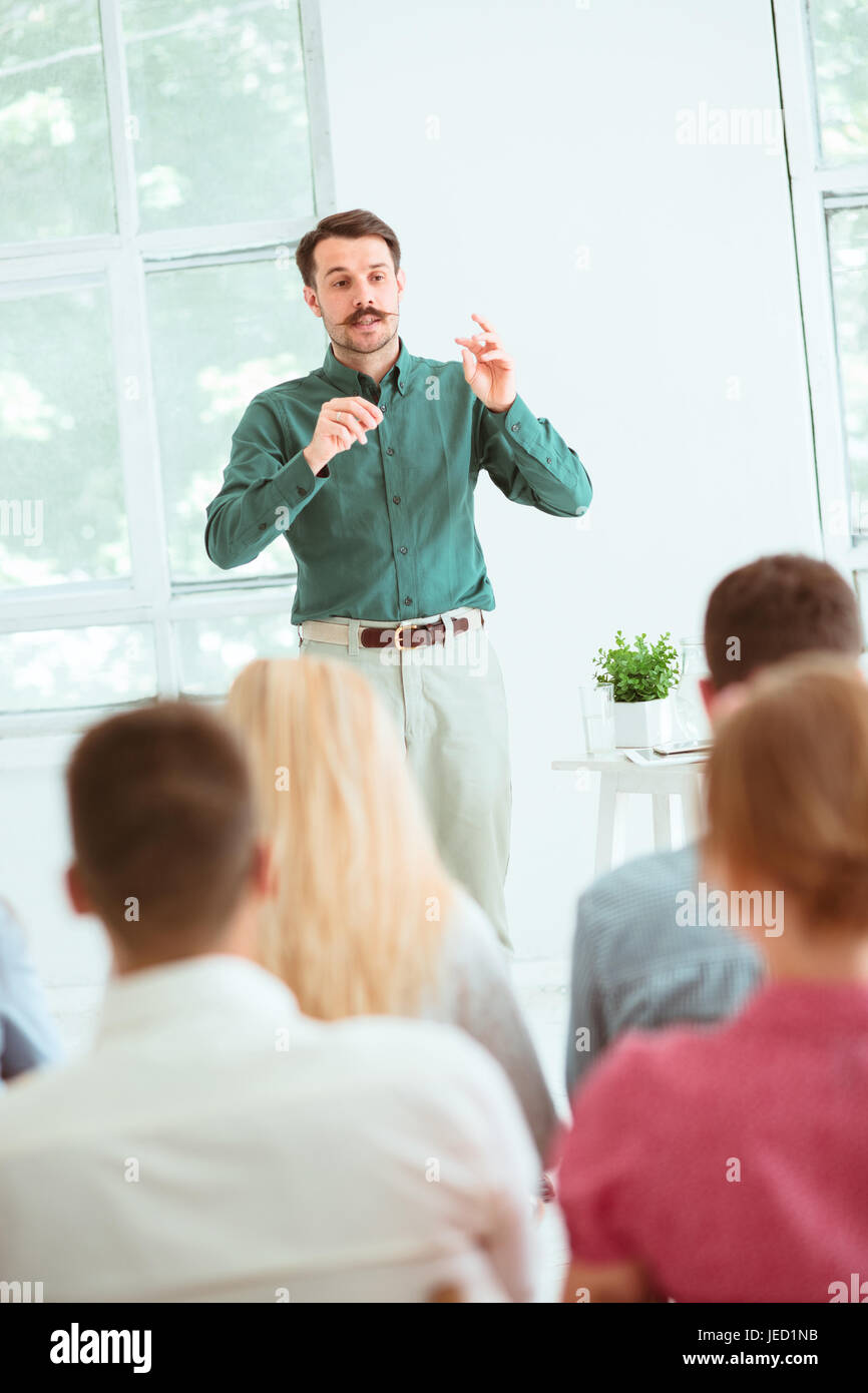 Speaker at Business Meeting in the conference hall Stock Photo - Alamy