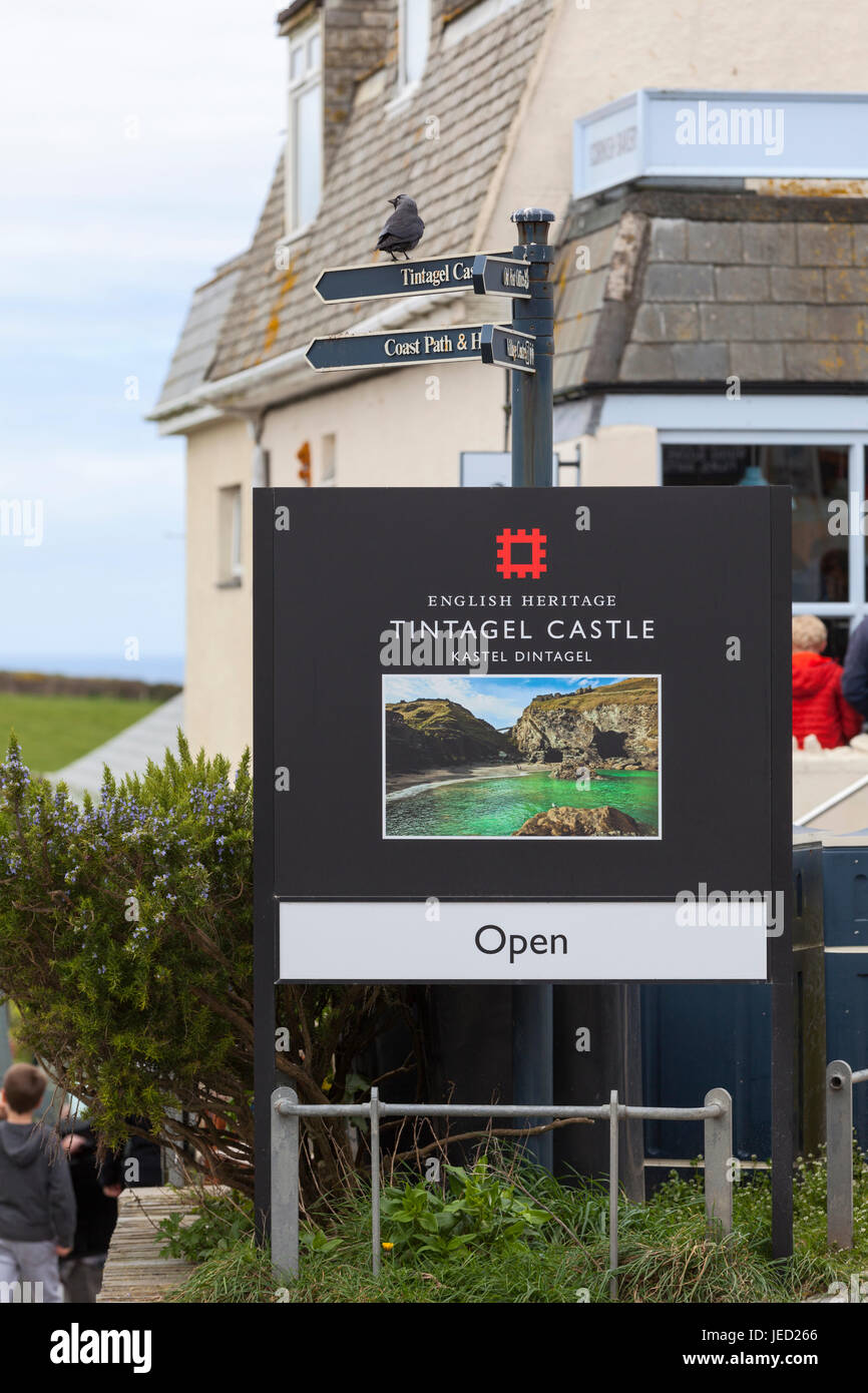 Tintagel castle open sign hi-res stock photography and images - Alamy