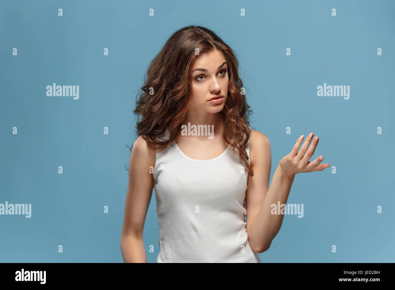 The portrait of disgusted woman Stock Photo - Alamy