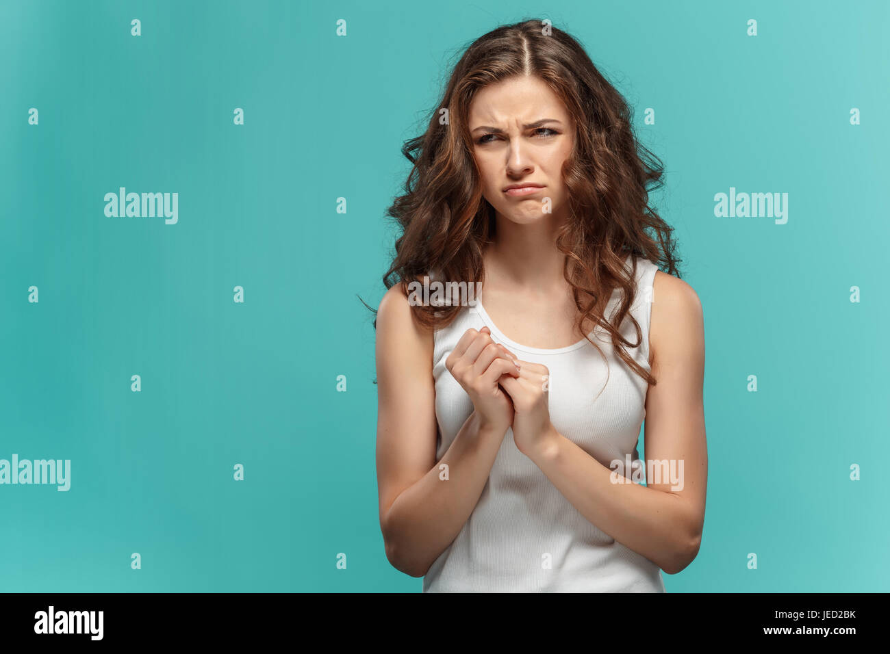 The portrait of disgusted woman Stock Photo - Alamy