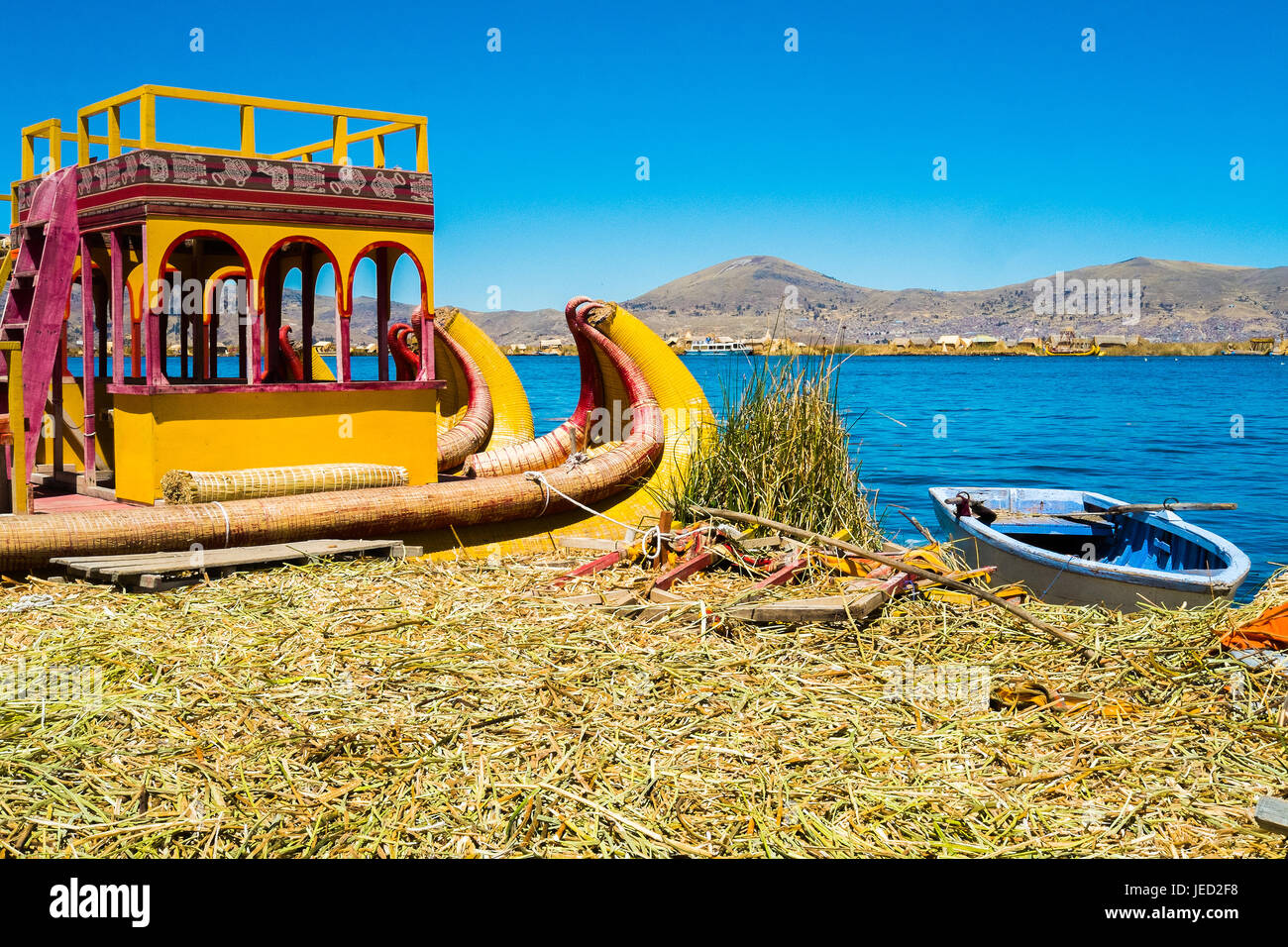 South america peru typical boat hi-res stock photography and images - Alamy