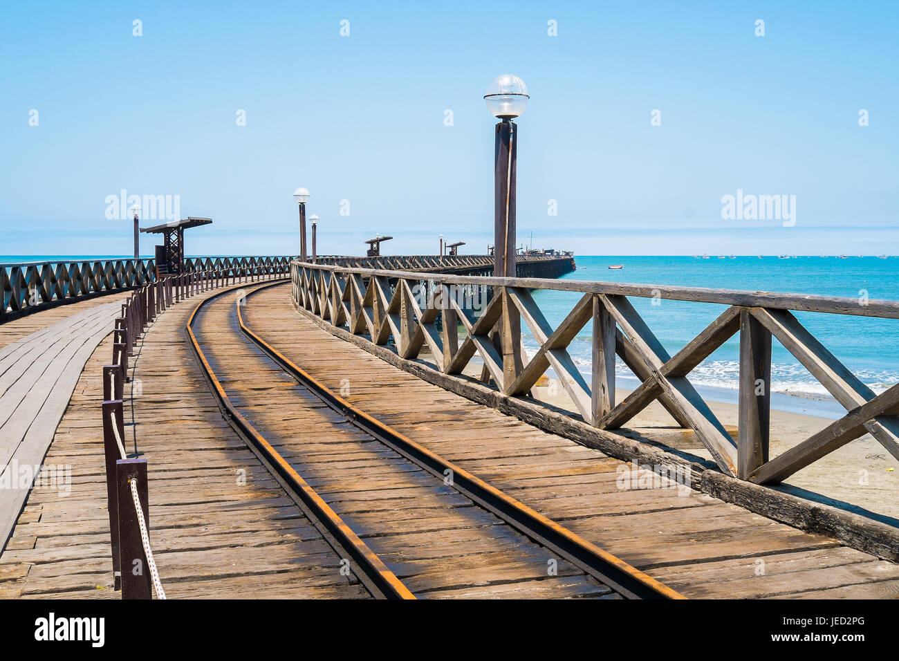 Old wooden pier in Pimentel, Chiclayo, Peru Stock Photo - Alamy