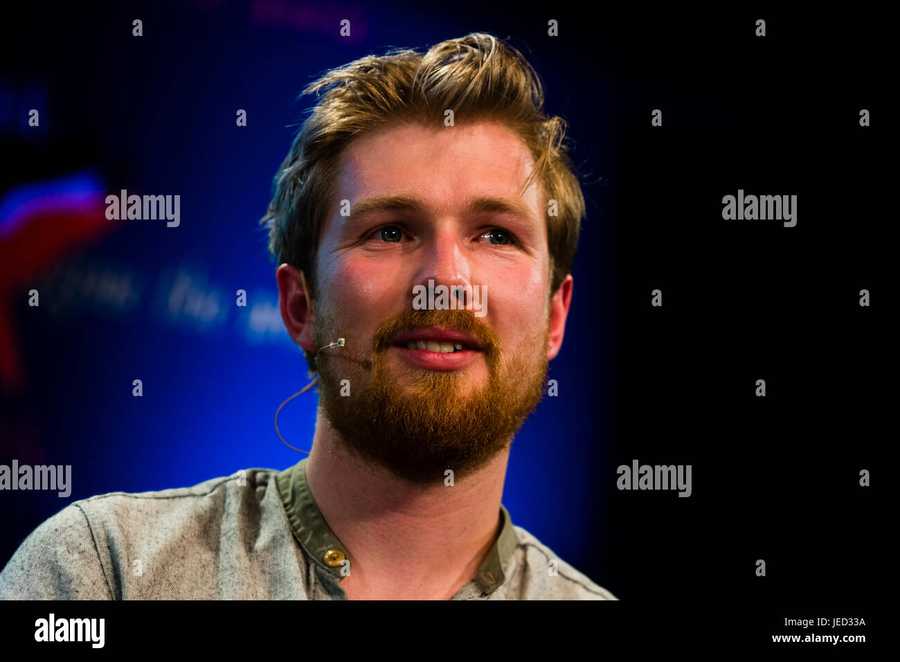 George Butler, reportage illustrator and war artist. at the 2017 Hay ...