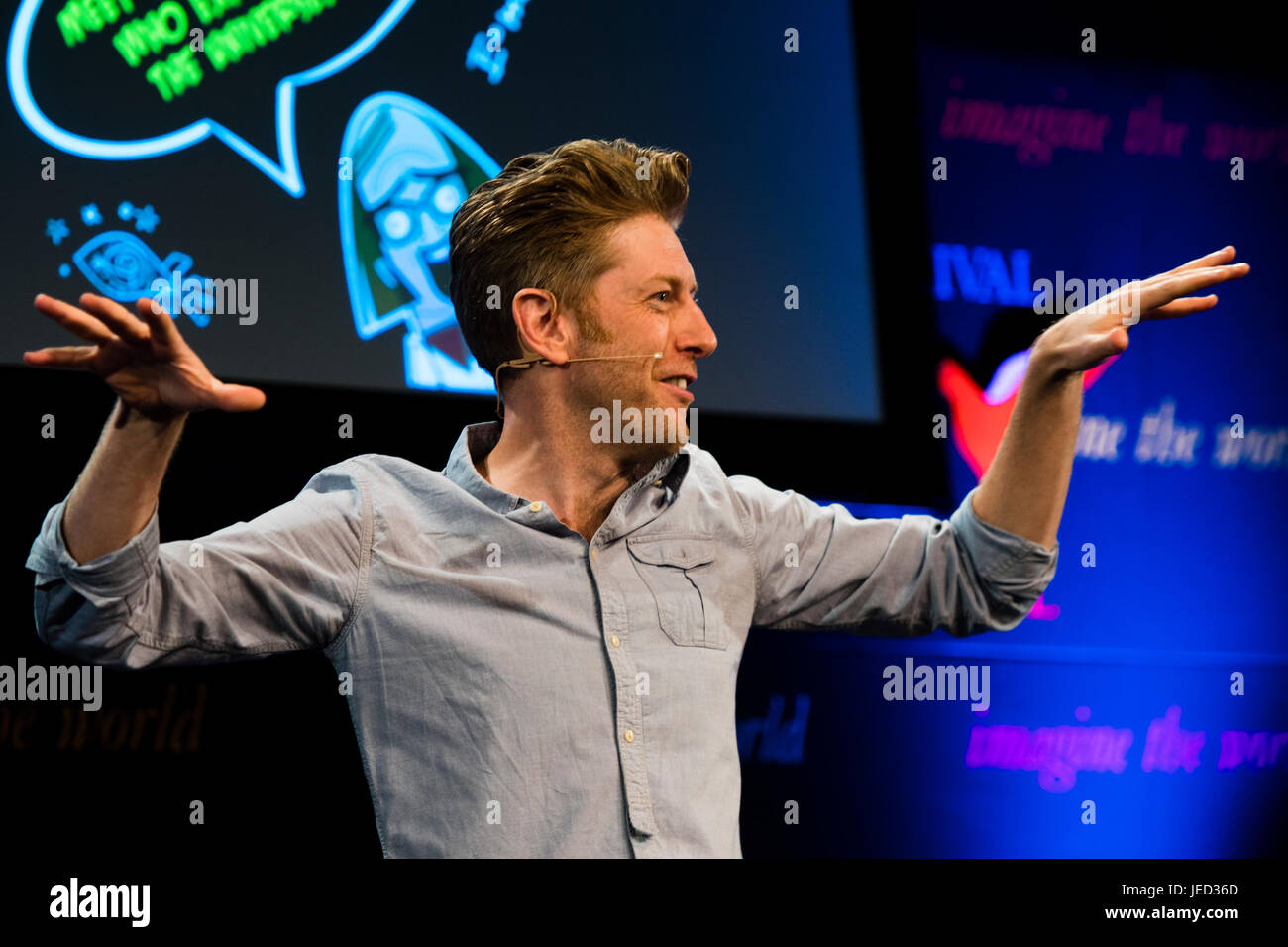 Dan Green, author of Rebel Science, talking at the 2017 Hay Festival of ...