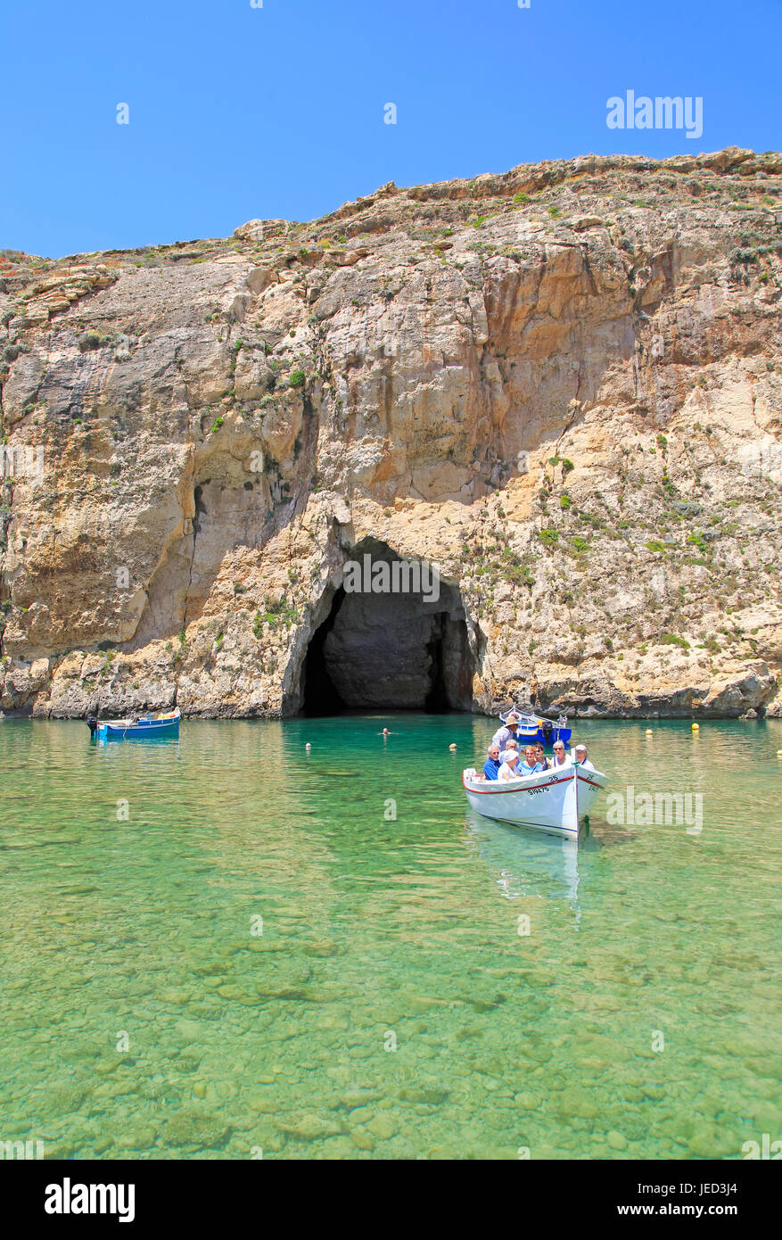 Boat trip at the Inland Sea tourist attraction, Dwerja Bay, island of ...