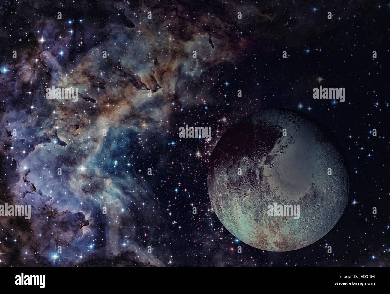 Solar System - Pluto. It is a dwarf planet in the Kuiper belt, a ring ...