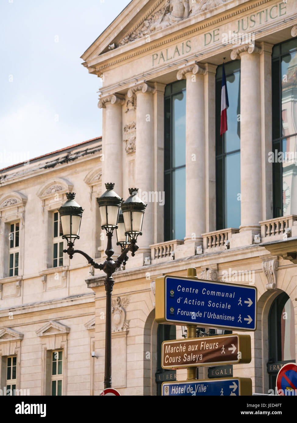 NICE, FRANCE - JULY 6, 2008: facade of palais de justice (Palace of ...