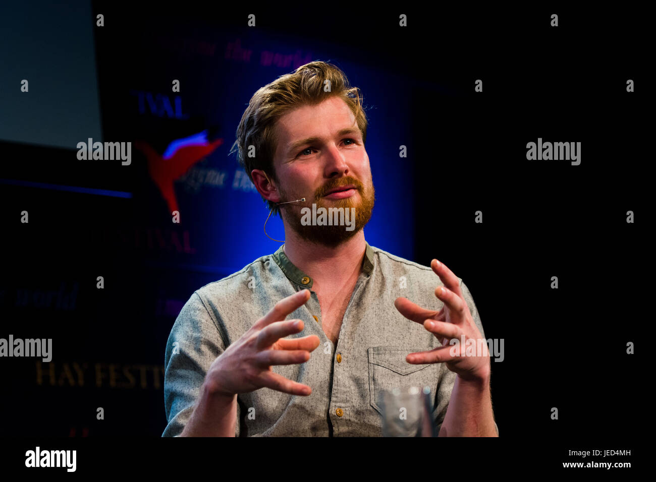 George Butler, reportage illustrator and war artist. at the 2017 Hay ...