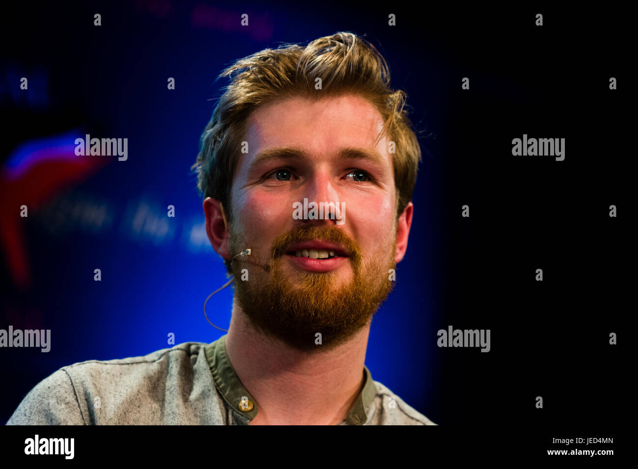 George Butler, reportage illustrator and war artist. at the 2017 Hay ...