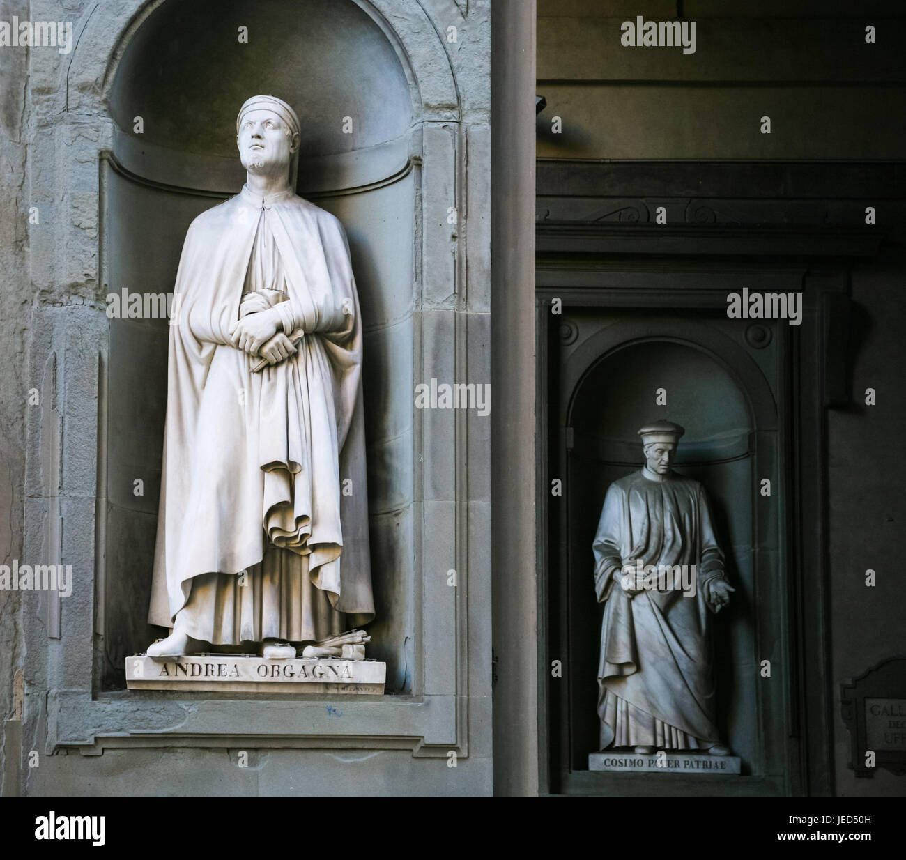 FLORENCE, ITALY - JUNUARY 12, 2009: Statues of Italian artist Andrea ...