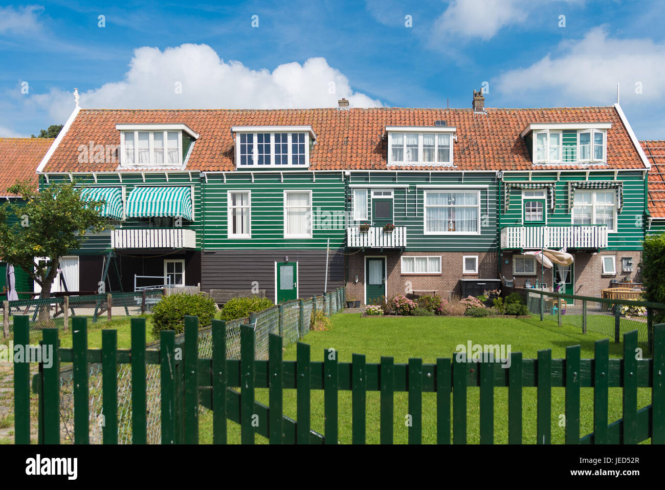 MARKEN, NETHERLANDS - AUGUST 27, 2016: Typical wooden houses on the ...