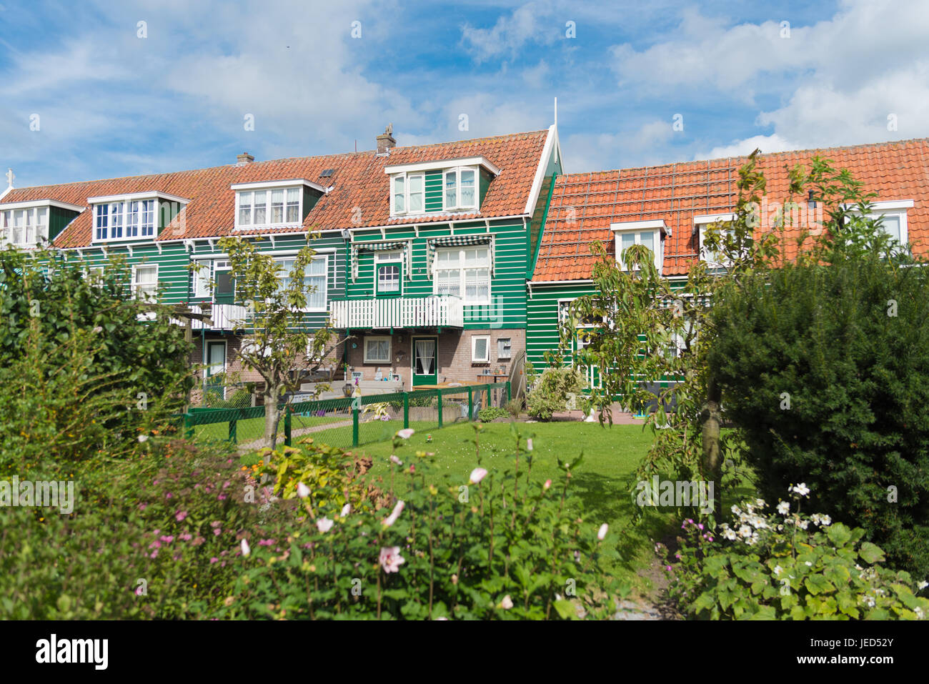 MARKEN, NETHERLANDS - AUGUST 27, 2016: Typical wooden houses on the ...