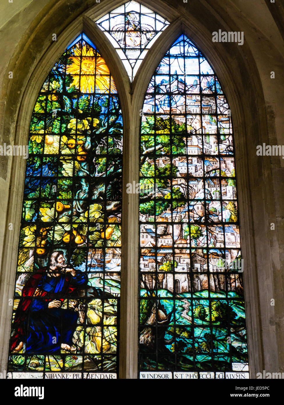 Stained glass christ church college hi-res stock photography and images ...