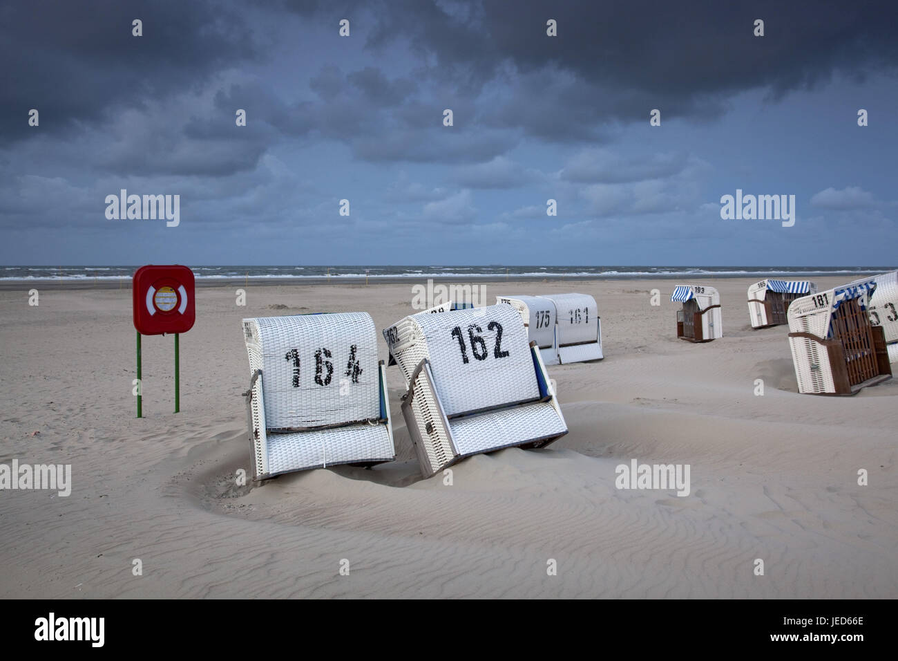 Main beach, island Spiekeroog, the East Frisians, East Friesland ...