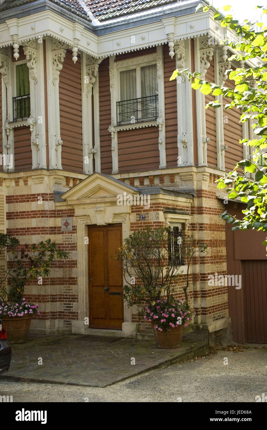 France, Paris, Villa Beausejour, house, input, detail Stock Photo - Alamy