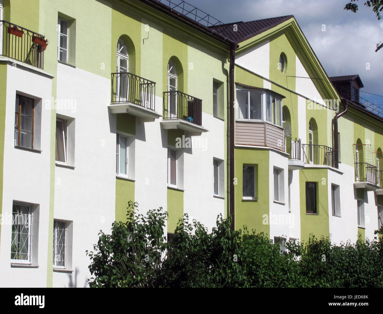 Old Soviet house after the facade modernization Stock Photo - Alamy