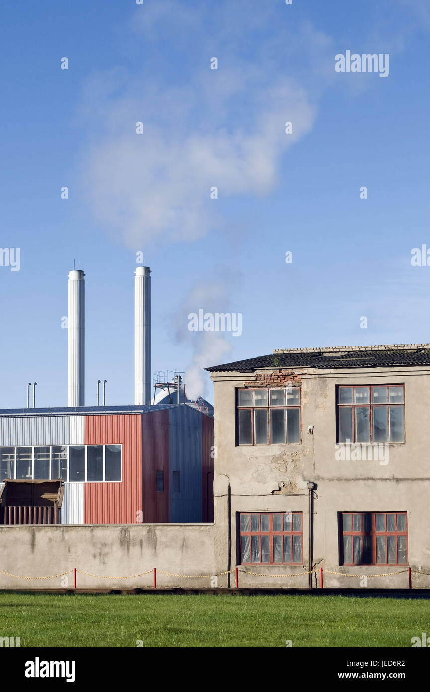 Factory building, outside, factory, building, conception, chimney ...