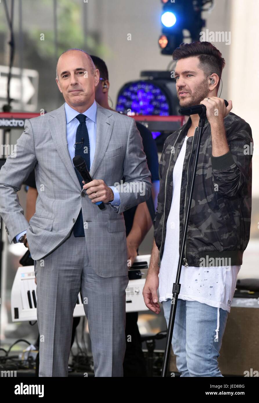 New York, NY, USA. 23rd June, 2017. Matt Lauer, Andy Grammer on stage ...