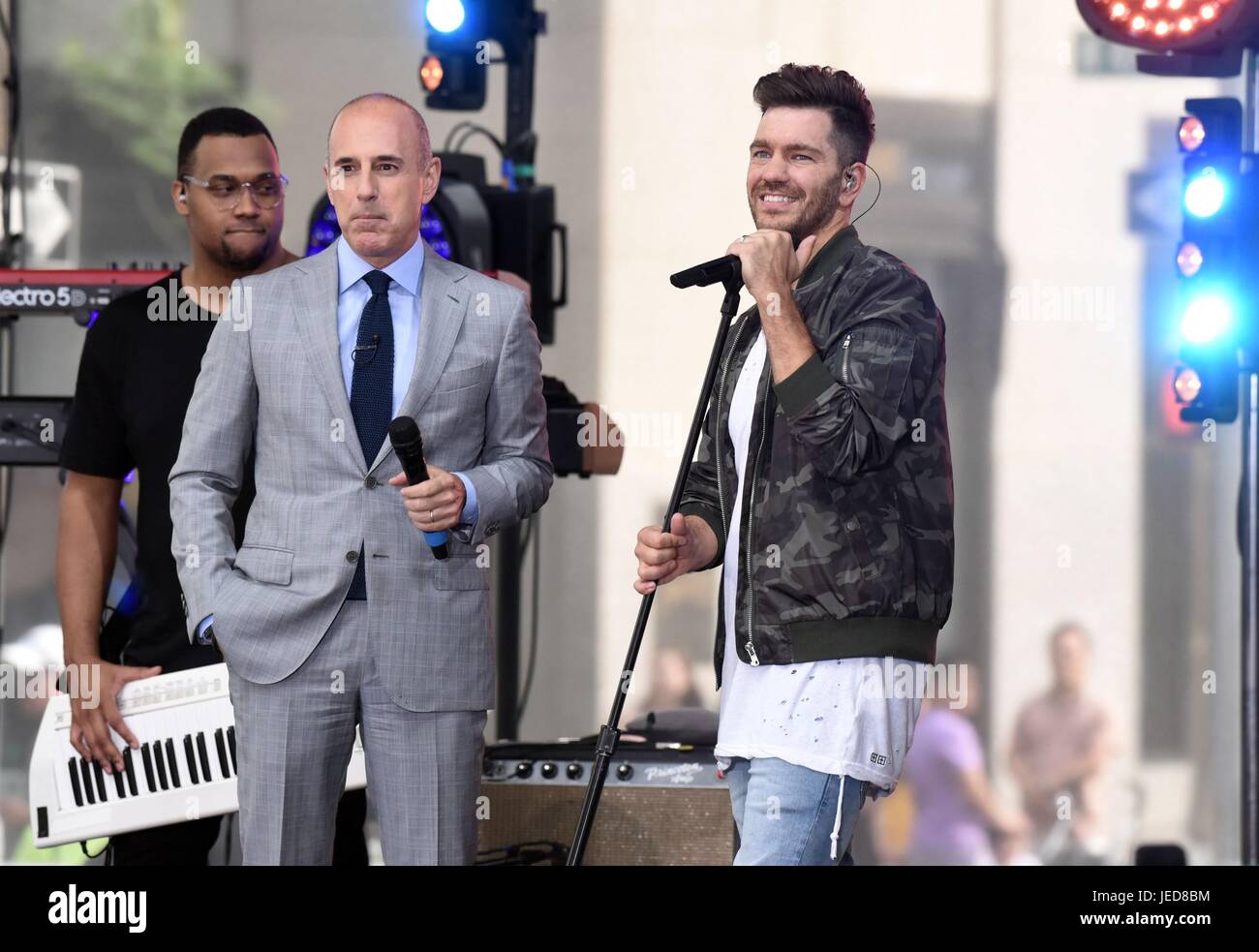 New York, NY, USA. 23rd June, 2017. Matt Lauer, Andy Grammer on stage ...