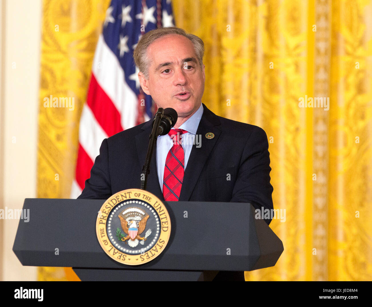 United States Secretary of Veterans Affairs Dr. David Shulkin speaks at ...