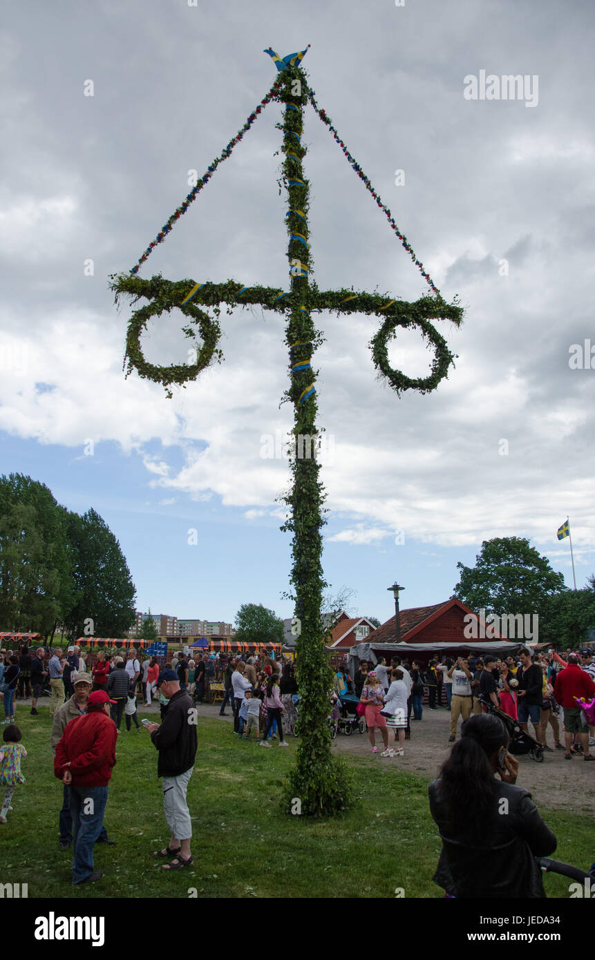 Akalla village, Sweden. 23rd June, 2017. Midsummer celebration in ...