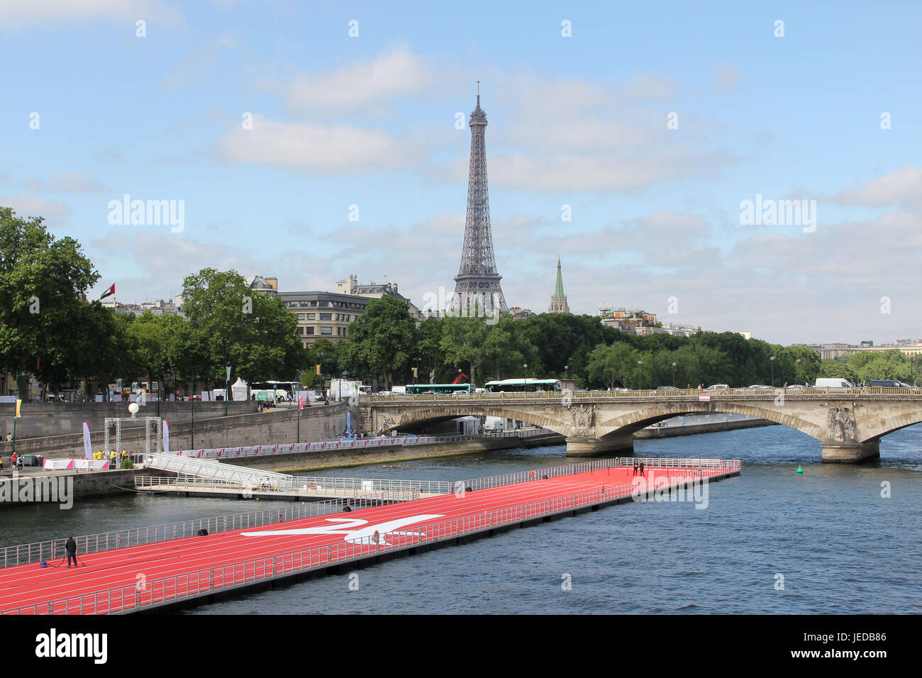 Paris, Paris. 23rd June, 1894. Photo shows a floating running track on ...