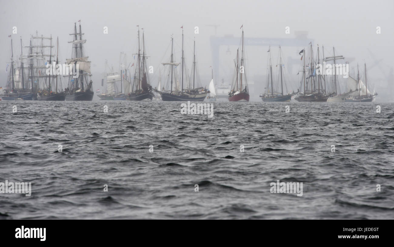 Kiel, Germany. 24th June, 2017. Traditional sailing boats are pictured ...