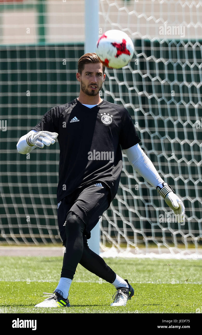 Germany's national Goalkeeper Kevin Trapp during a training session ...