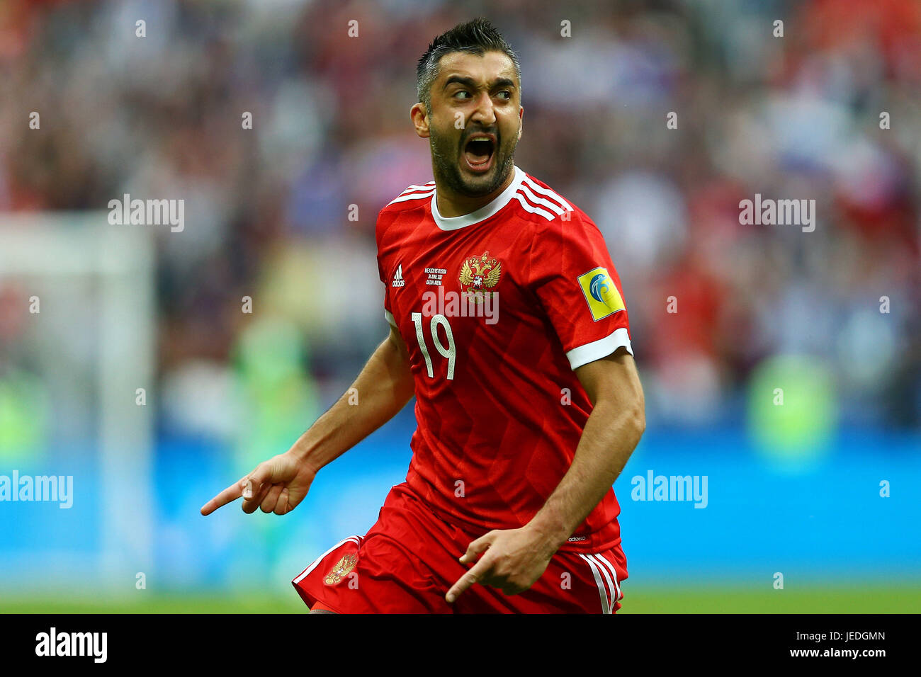 Kazan, Russia. 24th June, 2017. Russia's Samedov Alexander celebrates ...