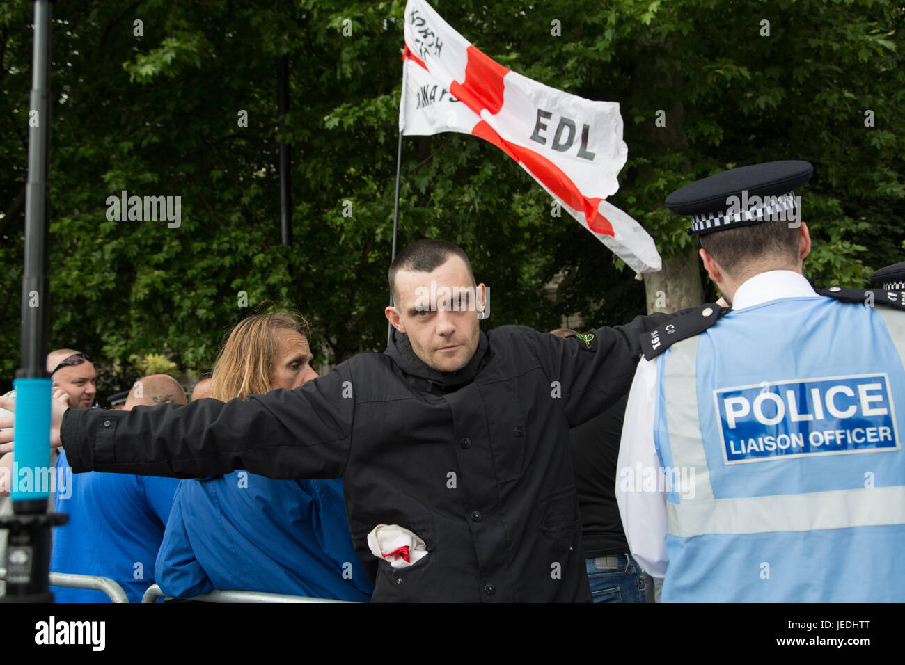 EDL march and counter demonstration by United Against Fascism. London ...