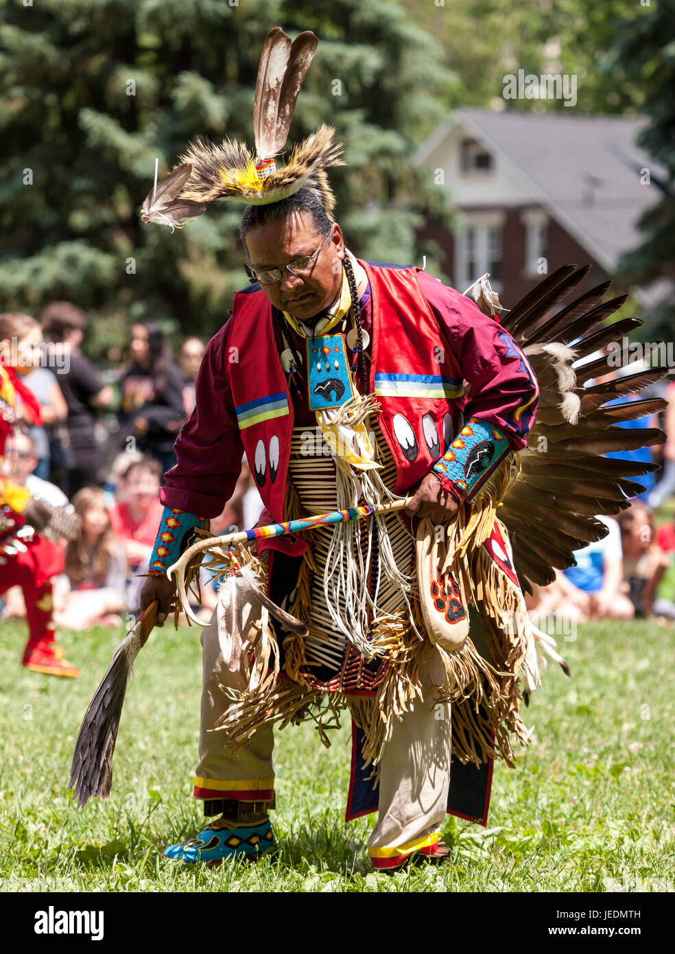 Members of Canada's First Nations communities celebrate and dance ...