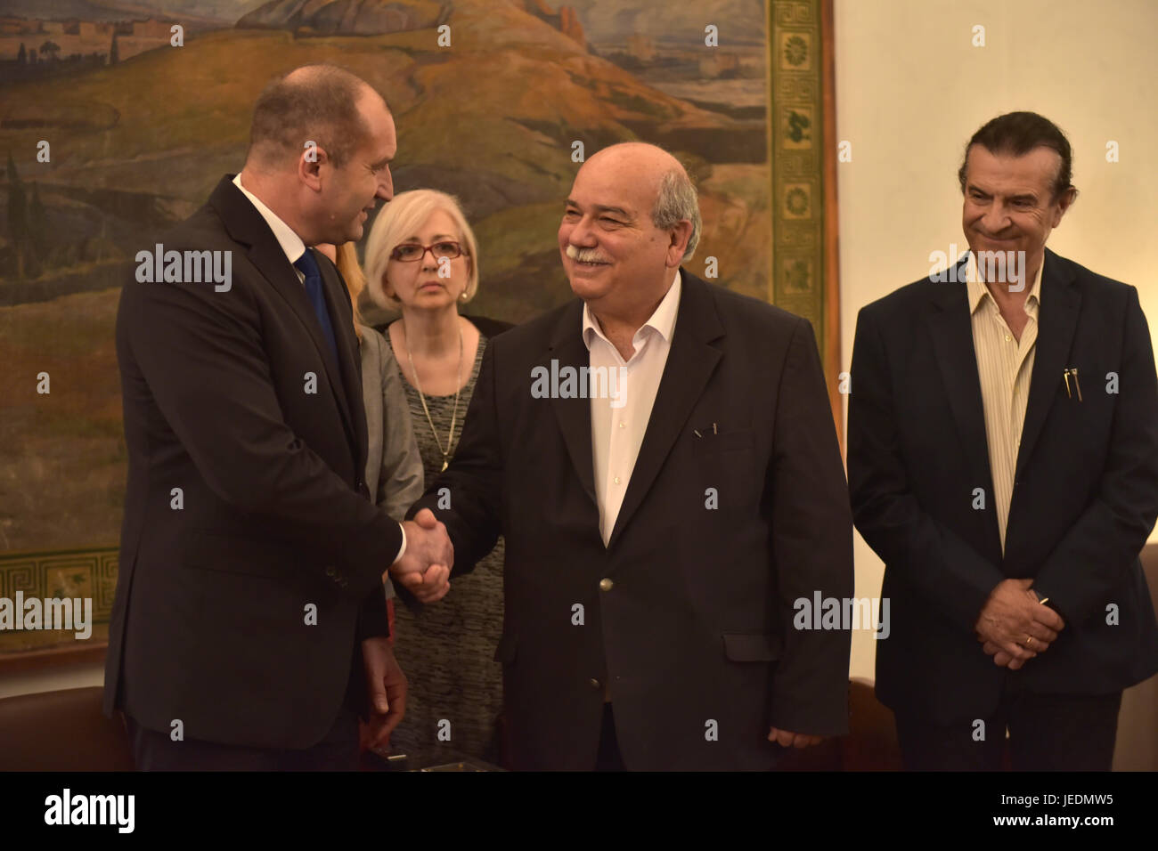 Athens, Greece. 23rd June, 2017. Handshake between President of ...