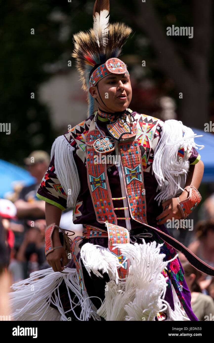 Members of Canada's First Nations communities celebrate and dance ...