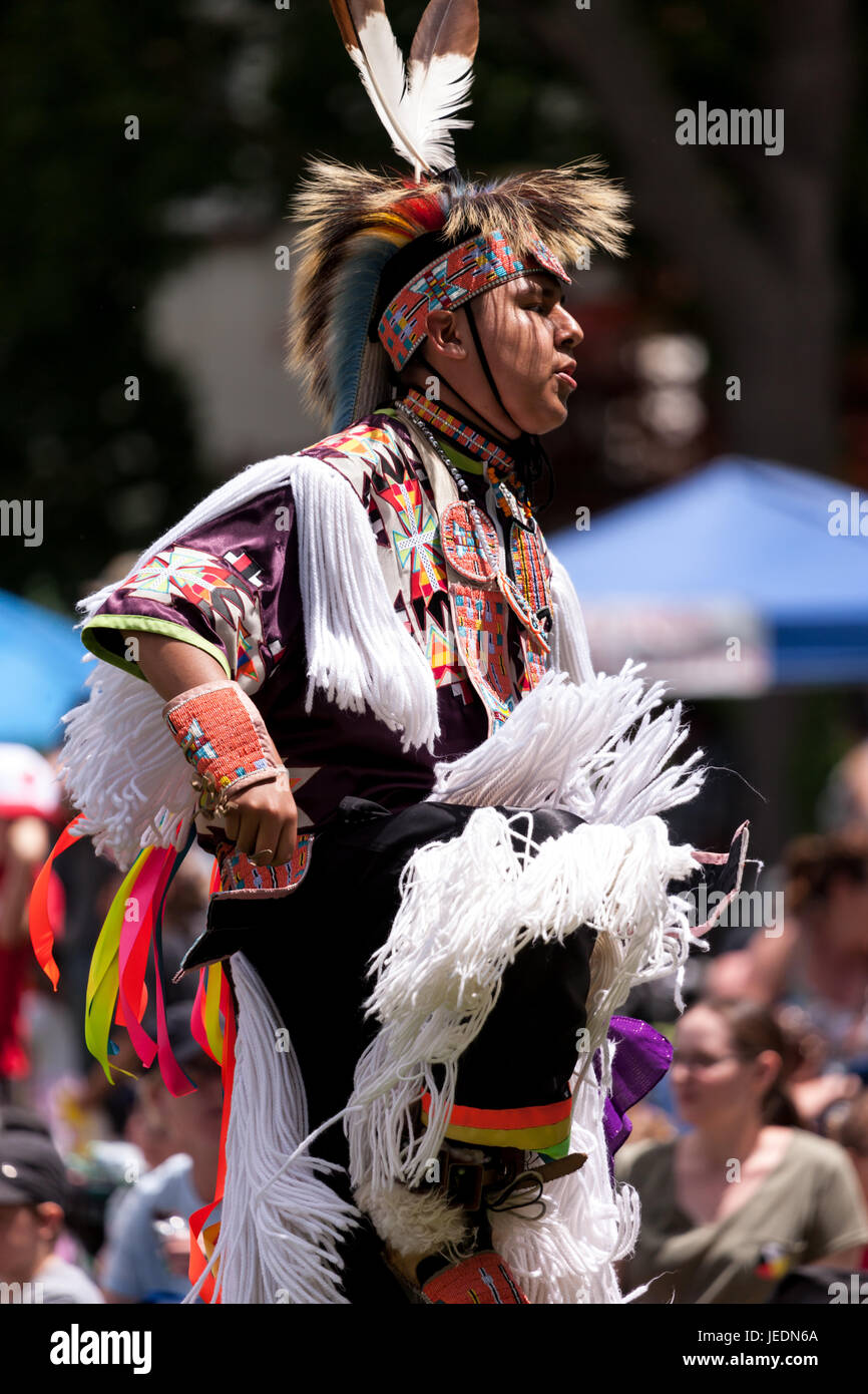 Members of Canada's First Nations communities celebrate and dance ...