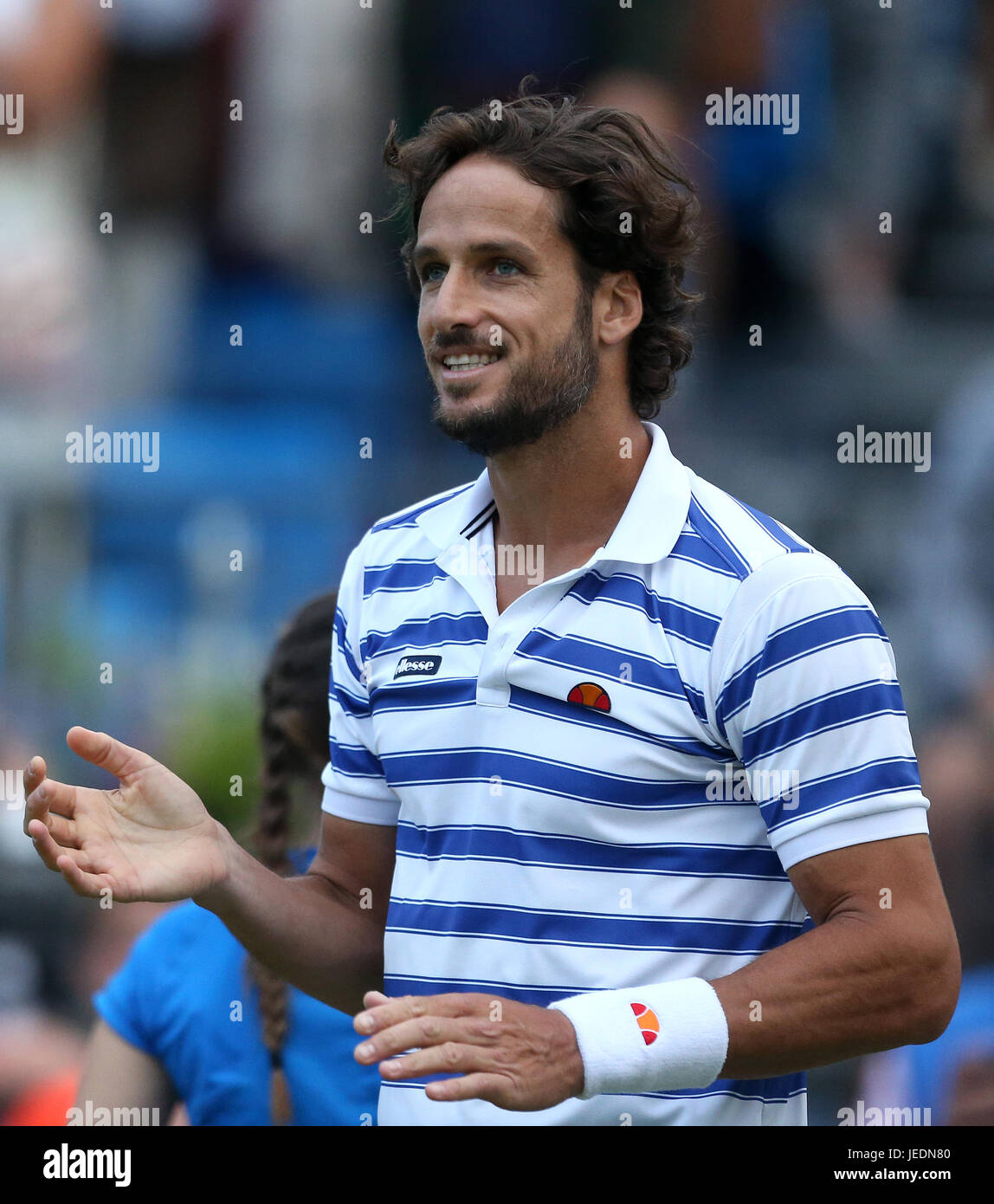 Spain's Feliciano Lopez celebrates winning during day five of the 2017 ...