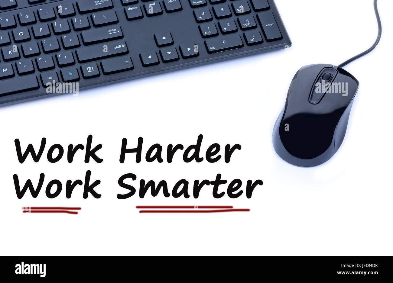 Work harder Work smarter words on white background closeup Stock Photo ...