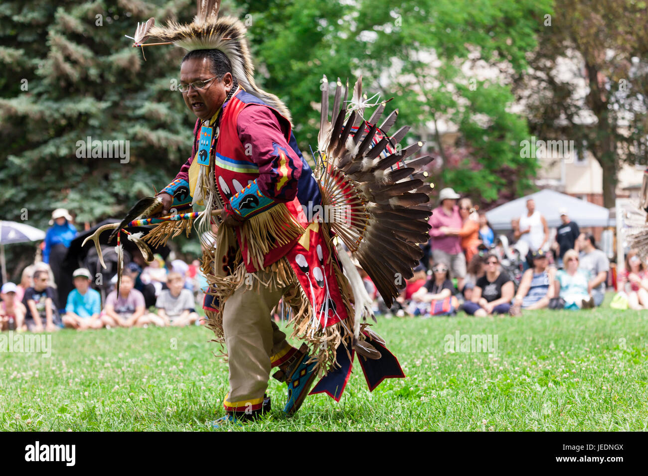 Members of Canada's First Nations communities celebrate and dance ...