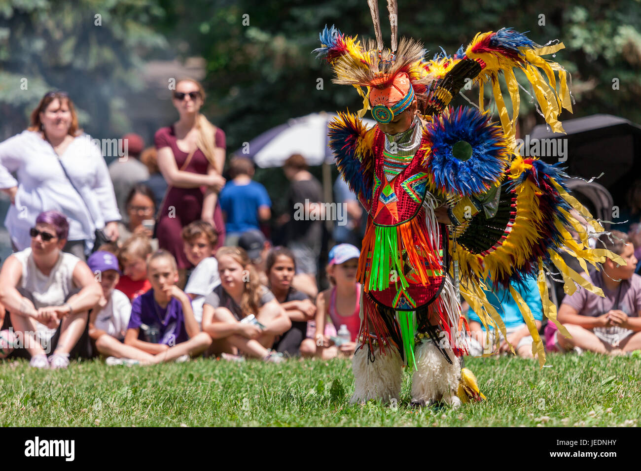 Members of Canada's First Nations communities celebrate and dance ...