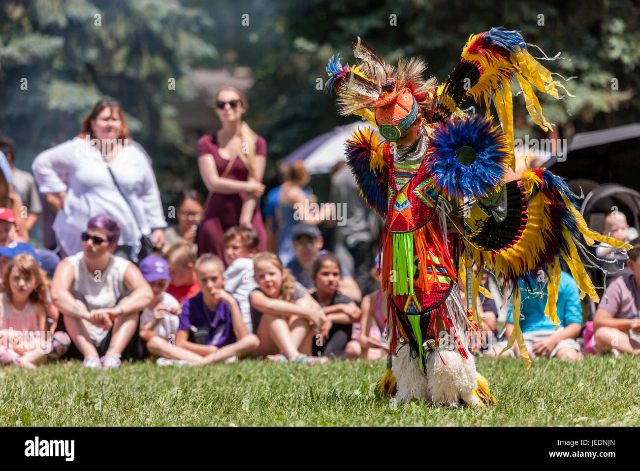 Members of Canada's First Nations communities celebrate and dance ...