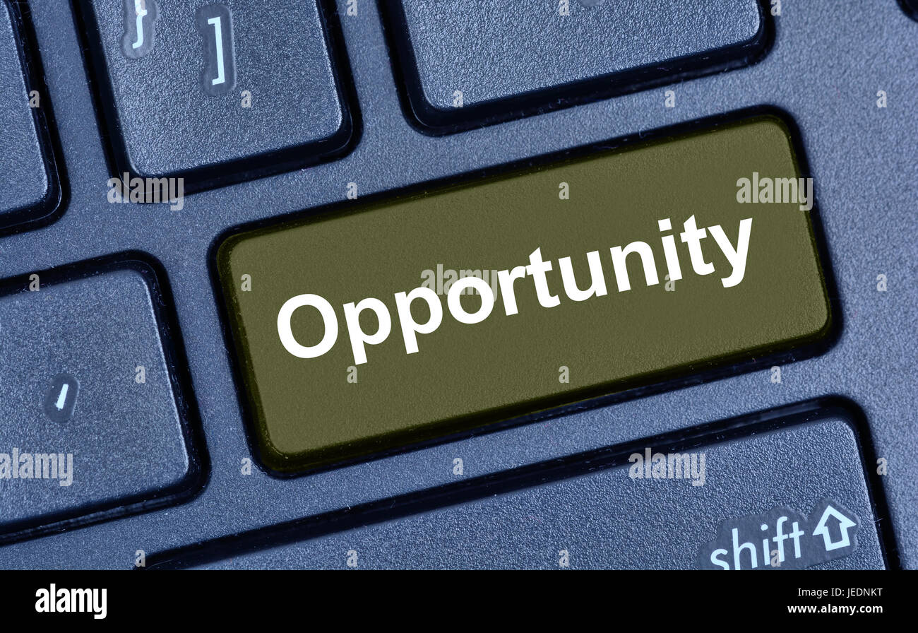 Opportunity word on computer keyboard button Stock Photo - Alamy