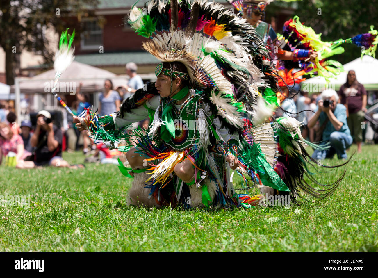 Members of Canada's First Nations communities celebrate and dance ...