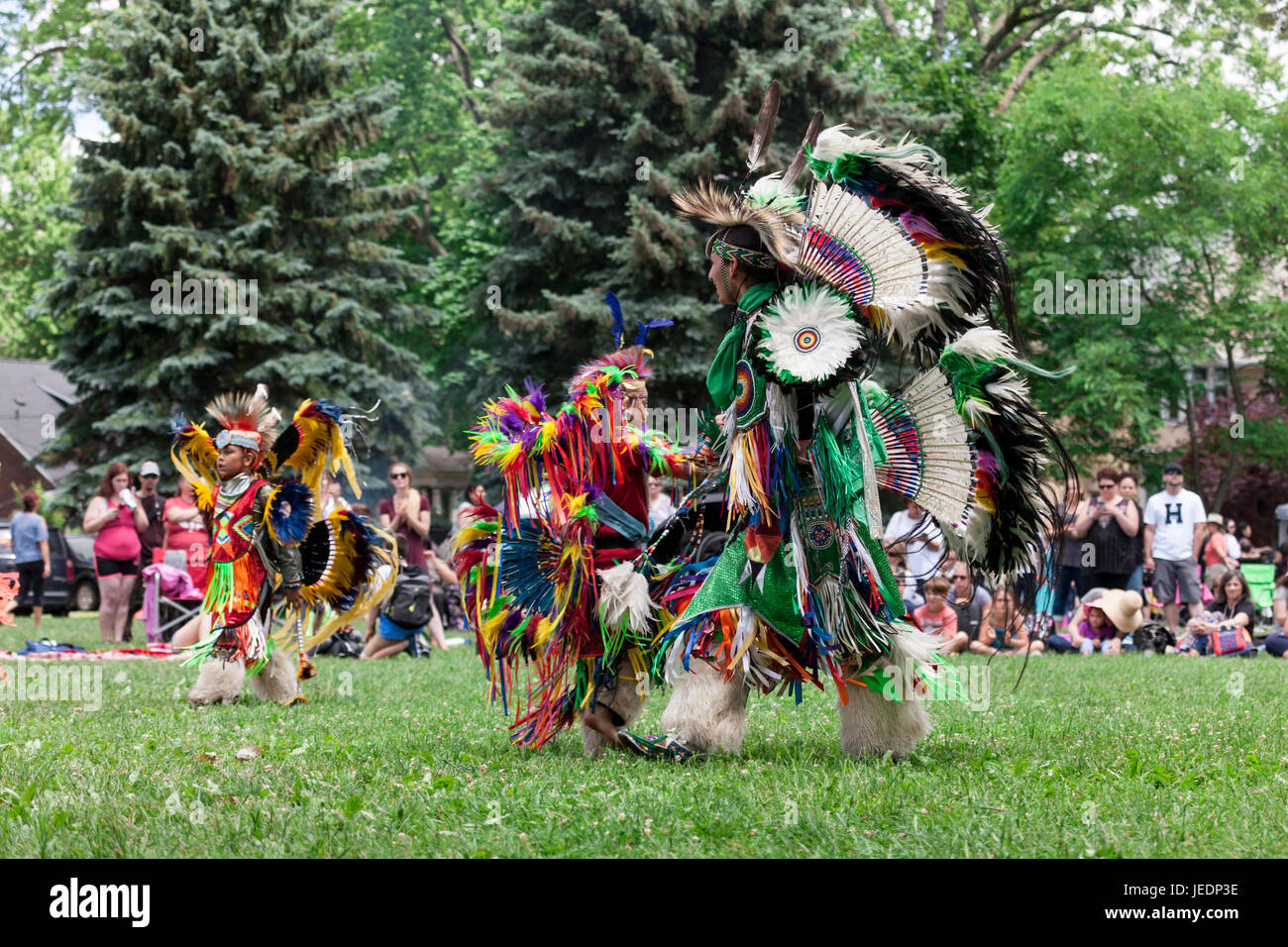 Members of Canada's First Nations communities celebrate and dance ...