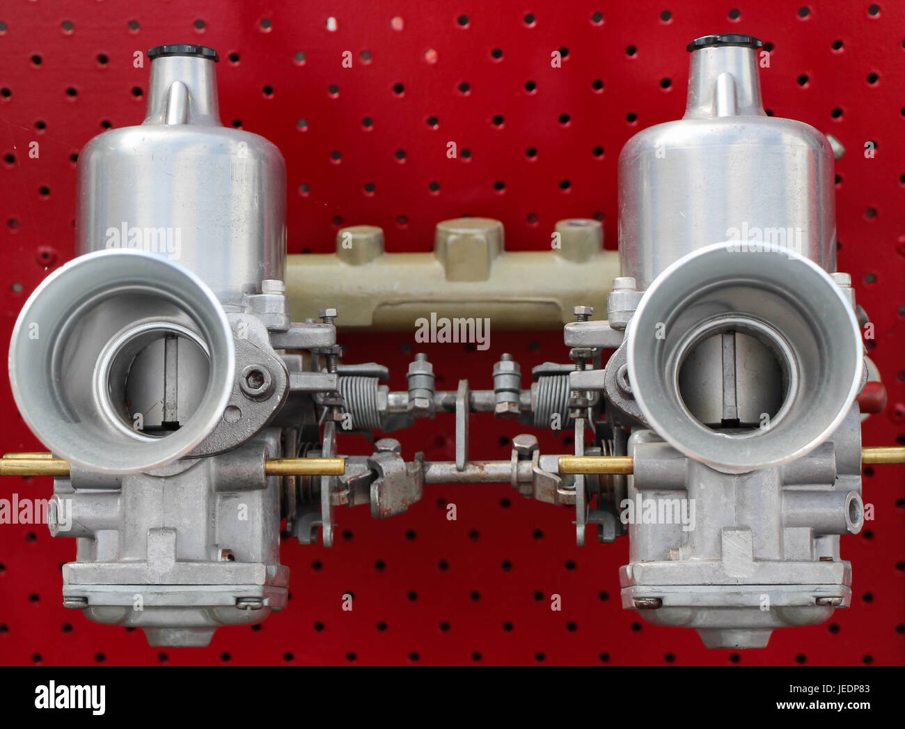 Twin carburetor to suck that fuel in fast Stock Photo - Alamy