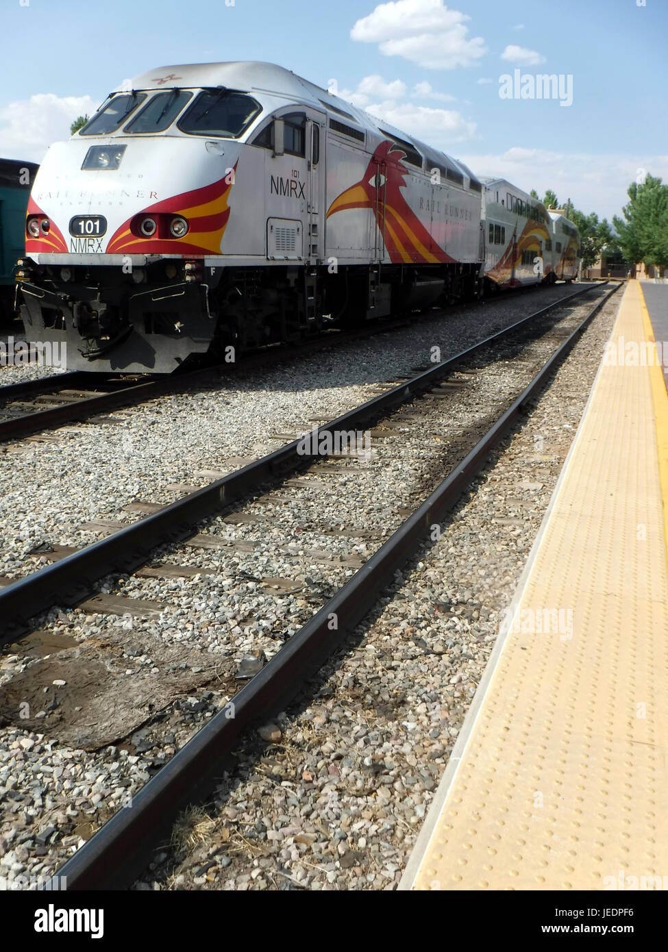 The Roadrunner train is the local commuter train. It features a red and ...
