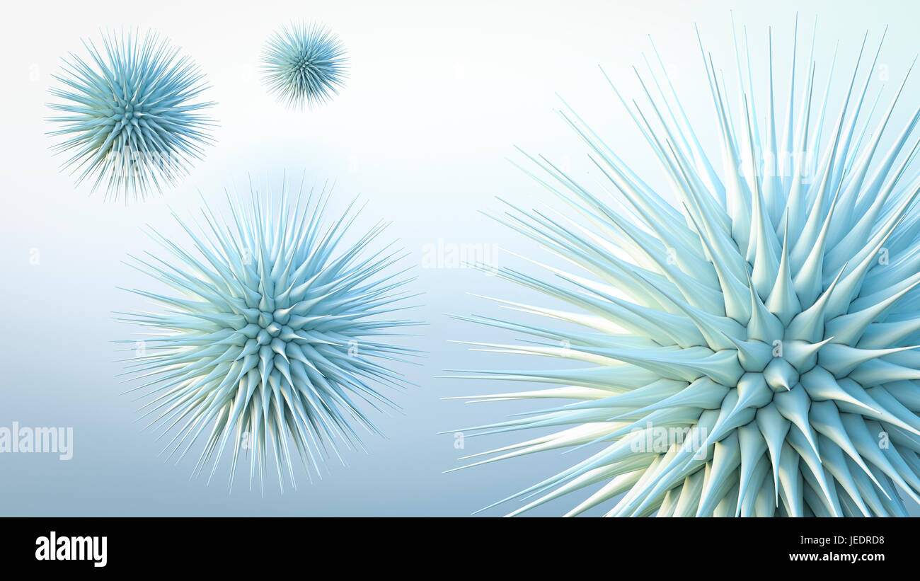 Floating spiky spheres, 3d rendering Stock Photo - Alamy