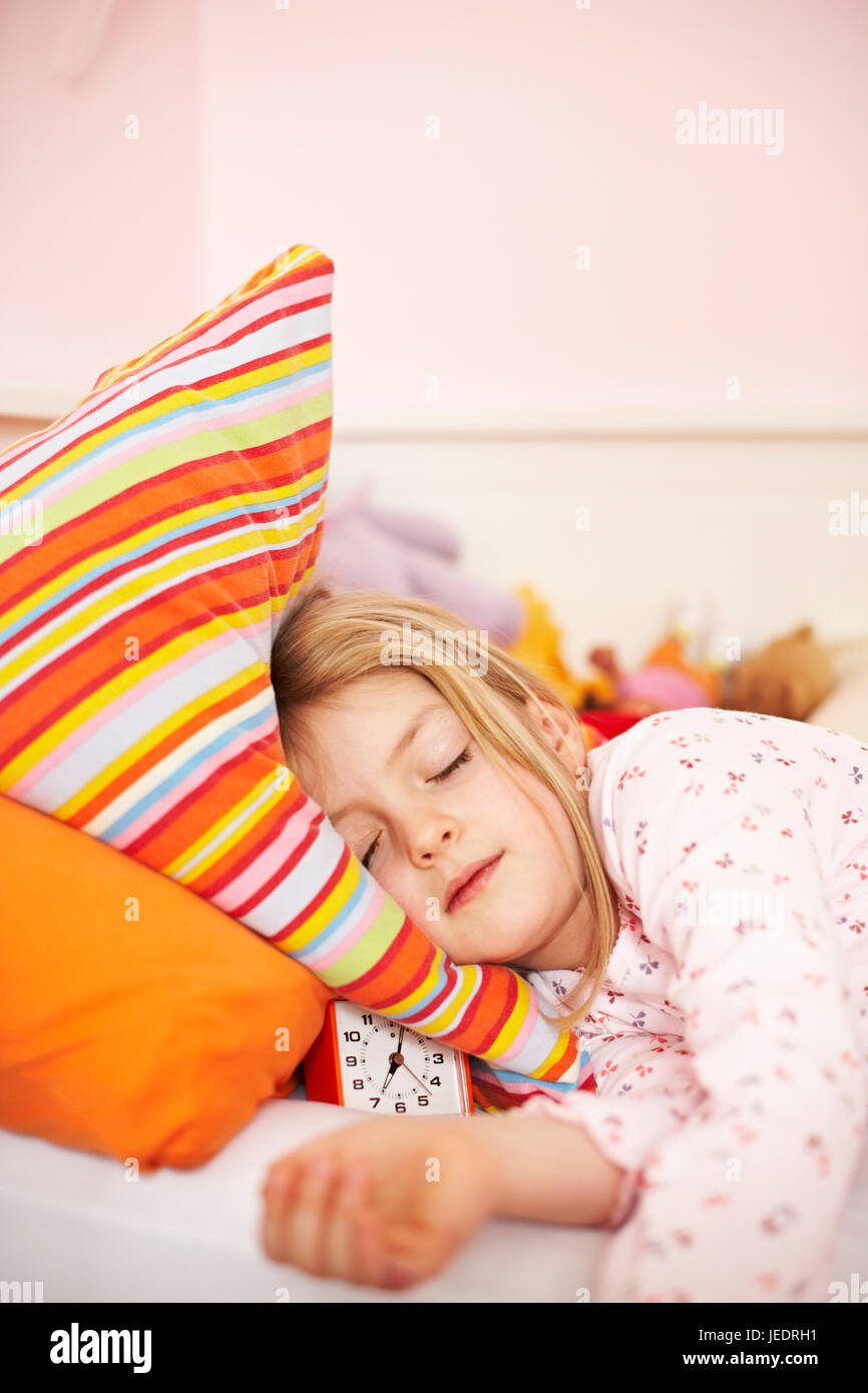 Portrait of sleeping girl Stock Photo - Alamy