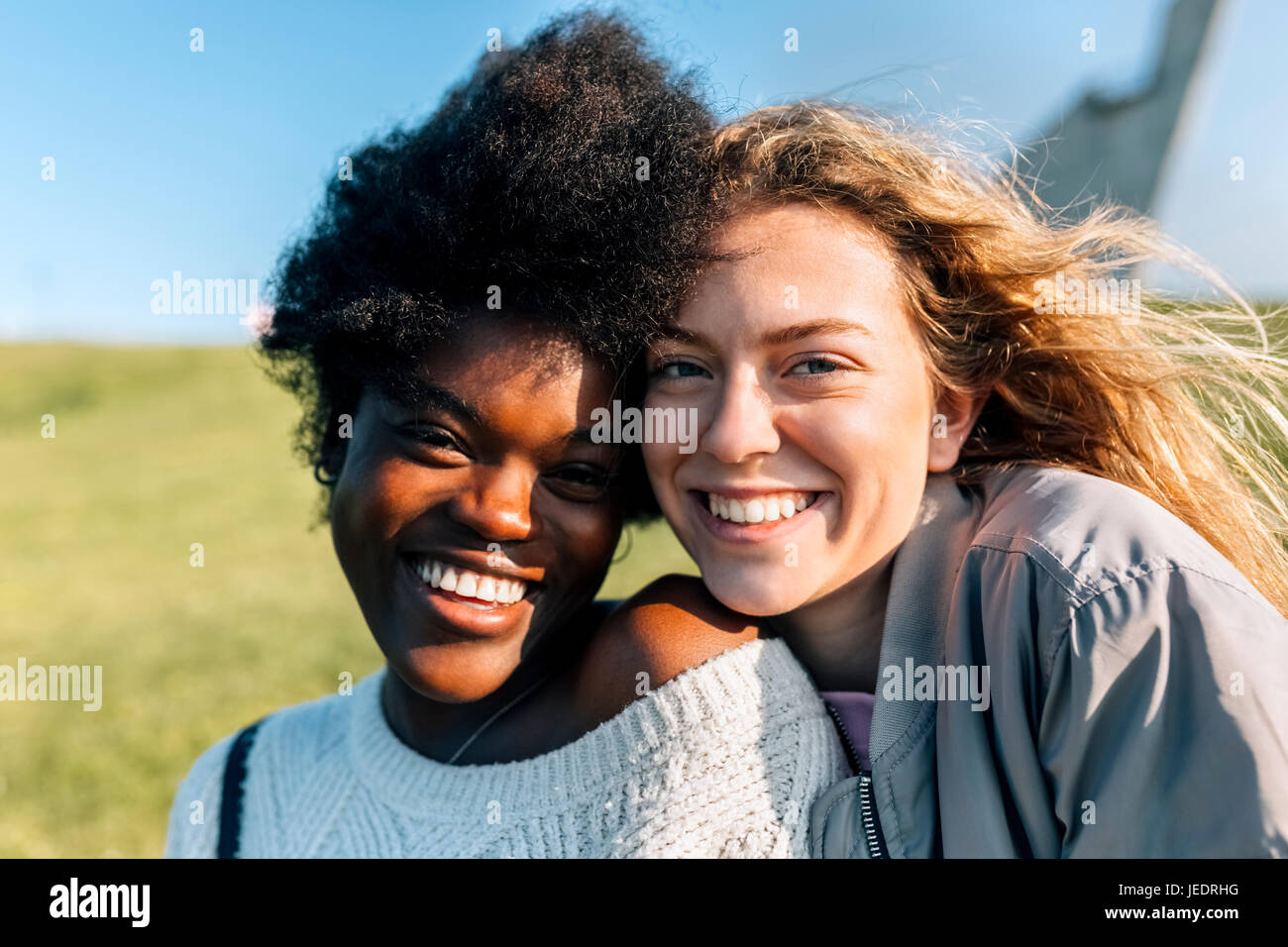 Portrait of two best friends outdoors Stock Photo - Alamy
