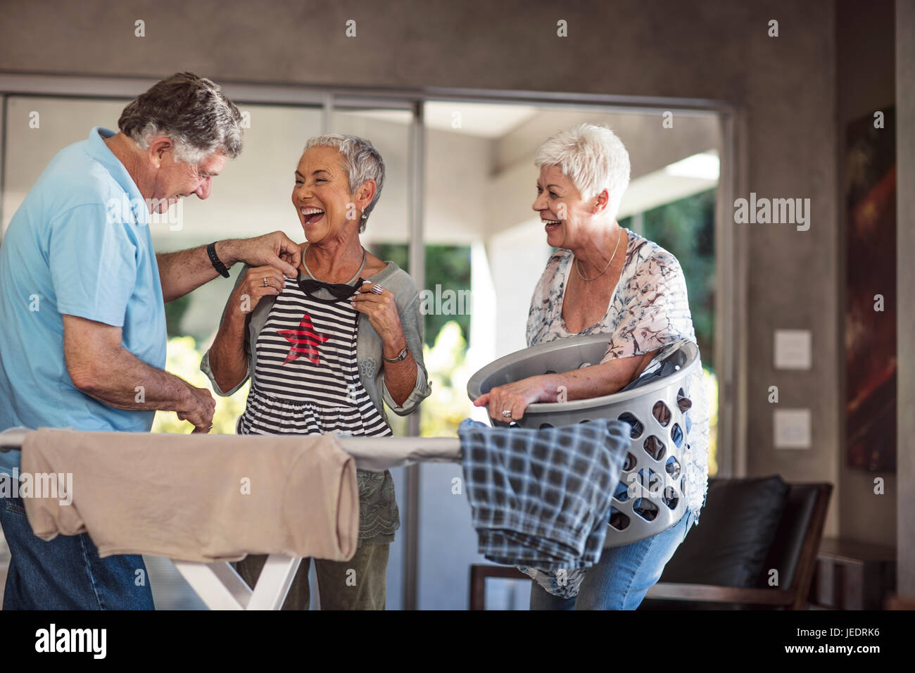 Seniors having fun together Stock Photo - Alamy