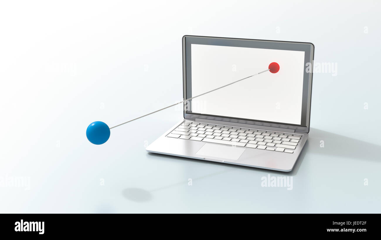 Laptop and two connected balls hi-res stock photography and images - Alamy