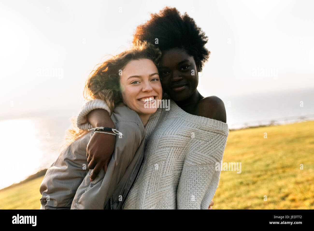 Portrait of two best friends outdoors Stock Photo - Alamy